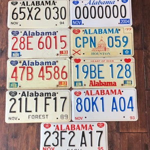 Alabama License Plates Your Choice, Vintage Alabama License Plates 1977 ...