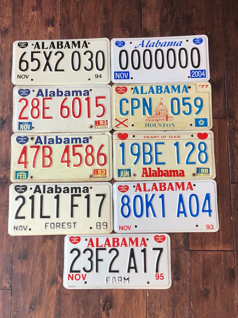 Alabama License Plates Your Choice, Vintage Alabama License Plates 1977 ...