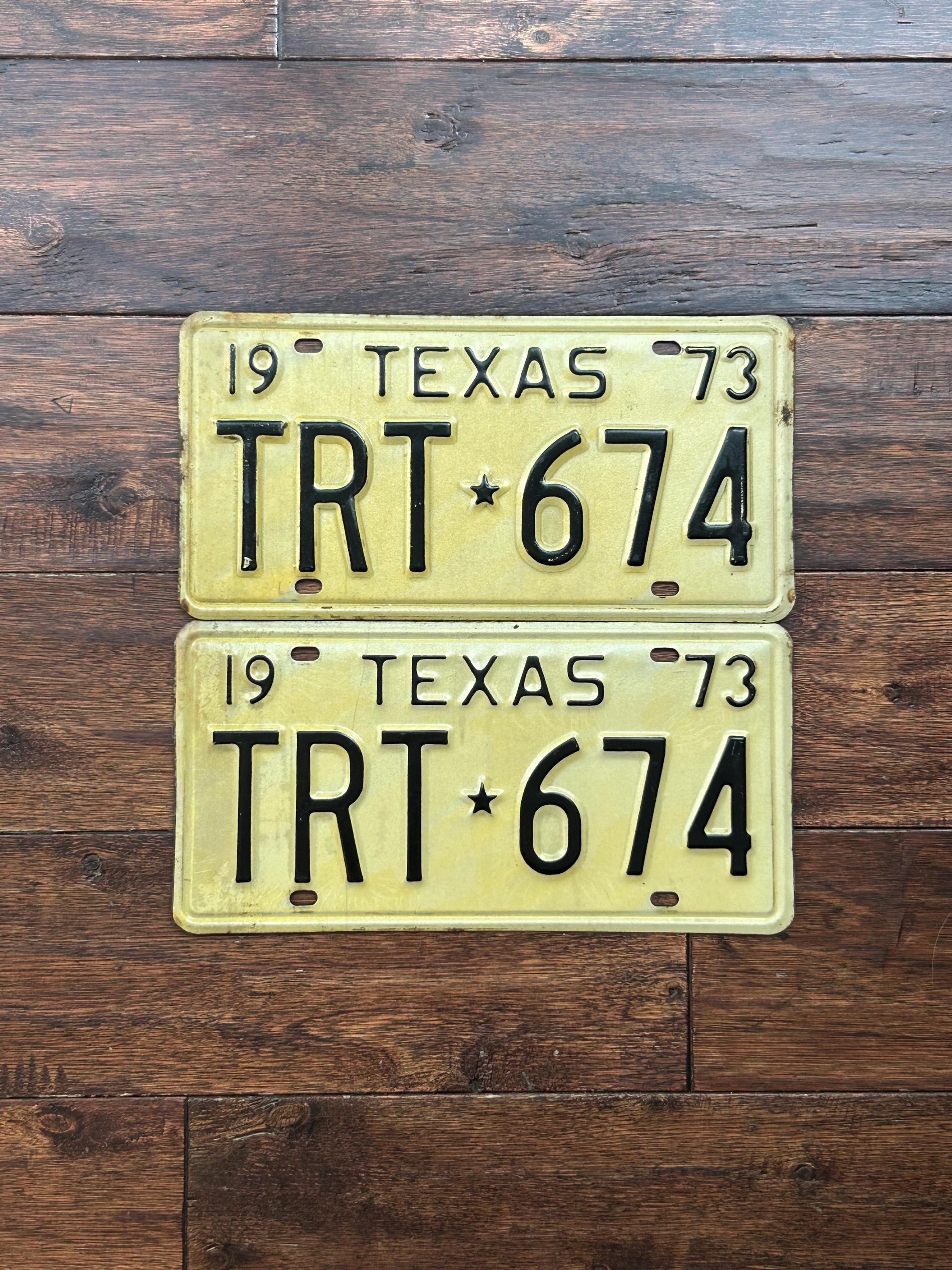 License Plates Texa, Dmv Clear Yom Texas 1973 Pair, Texas License Plate ...