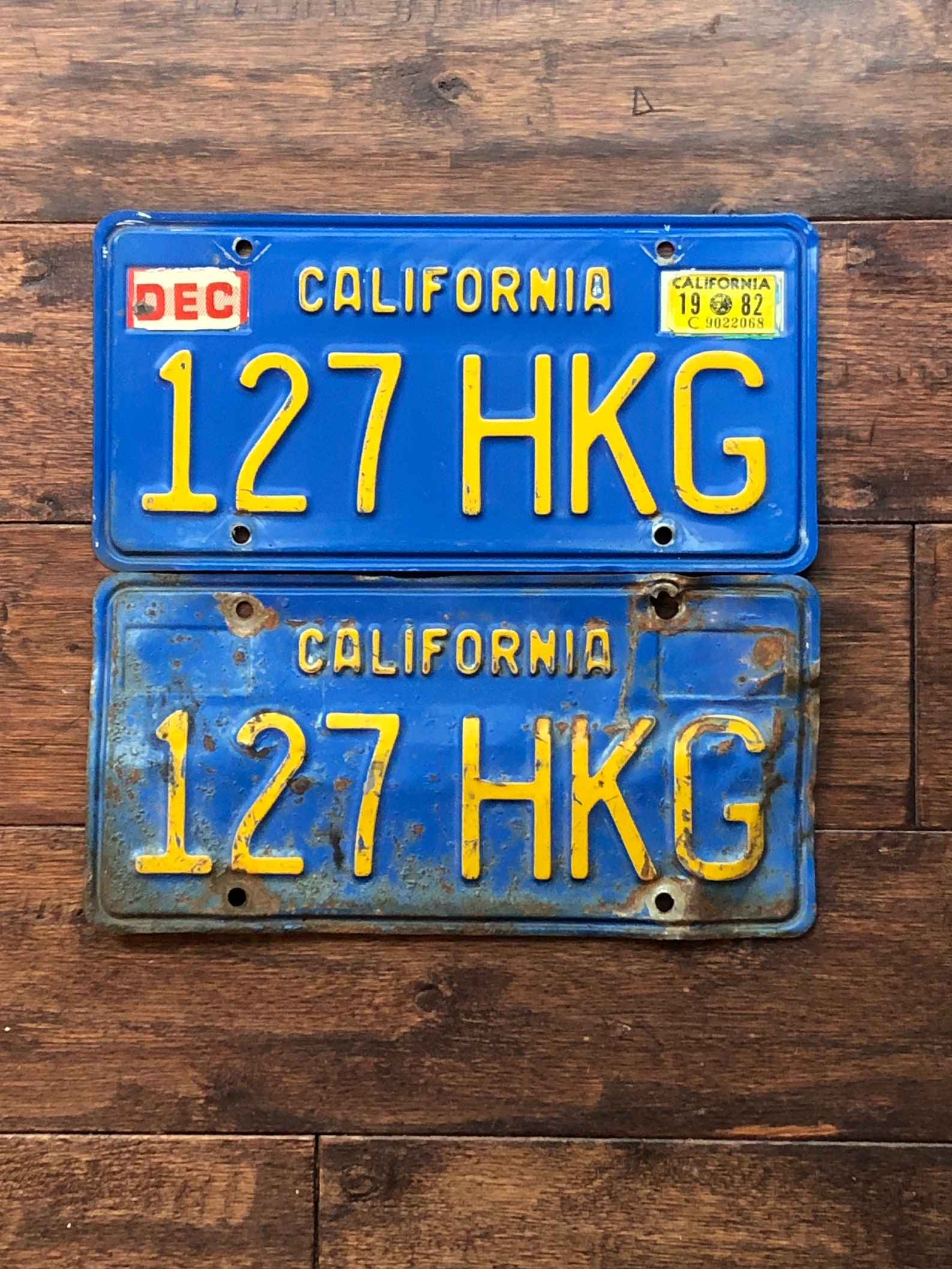 License Plate California Vintage 1982 Pair Blue, Vintage California ...