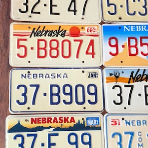 Nebraska License Plates Your Choice, Vintage Nebraska License Plates ...