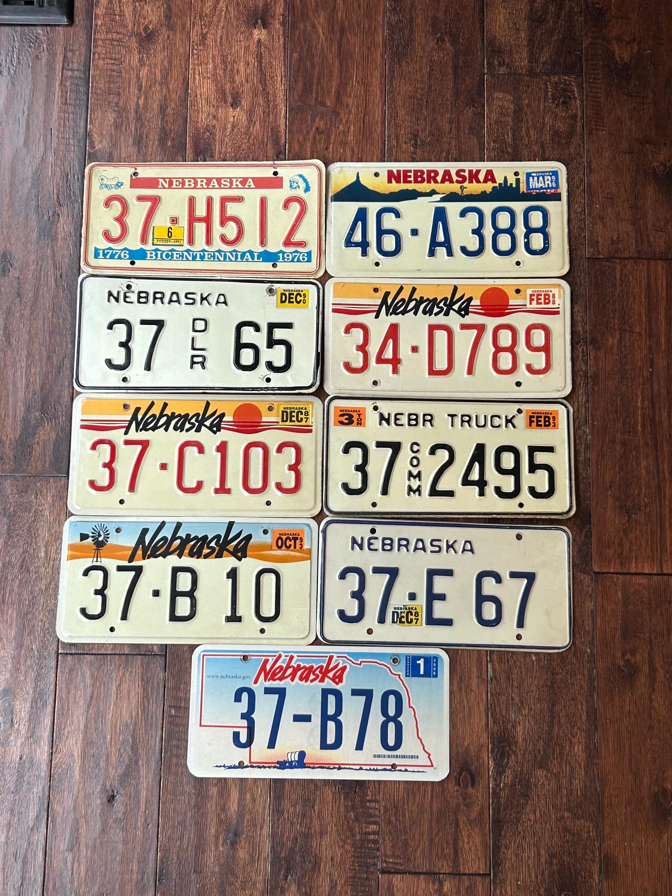 Nebraska License Plates Your Choice, Vintage Nebraska License Plates ...