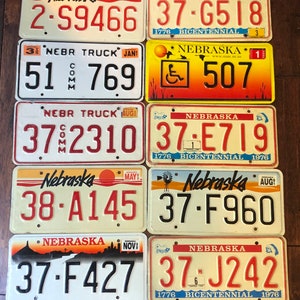 Nebraska License Plates Your Choice, Vintage Nebraska License Plates ...