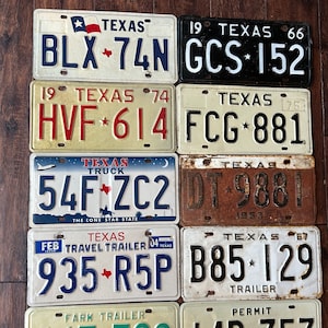 Texas License Plates Your Choice, Vintage Texas License Plates, 1963 ...