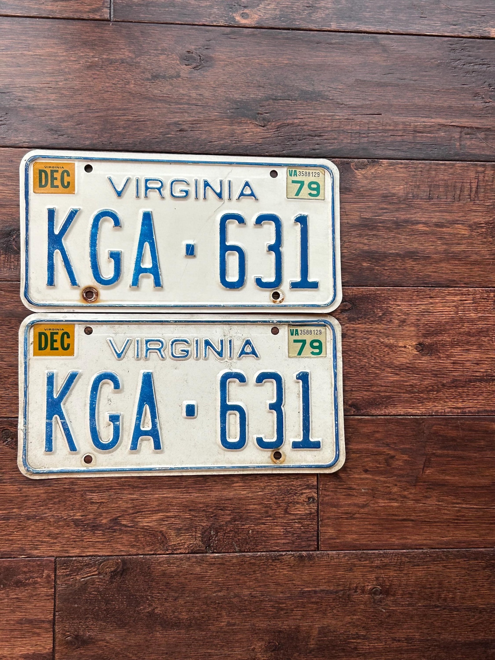 License Plate Virginia, 1979 License Plate Pair Virginia, Old Virginia ...