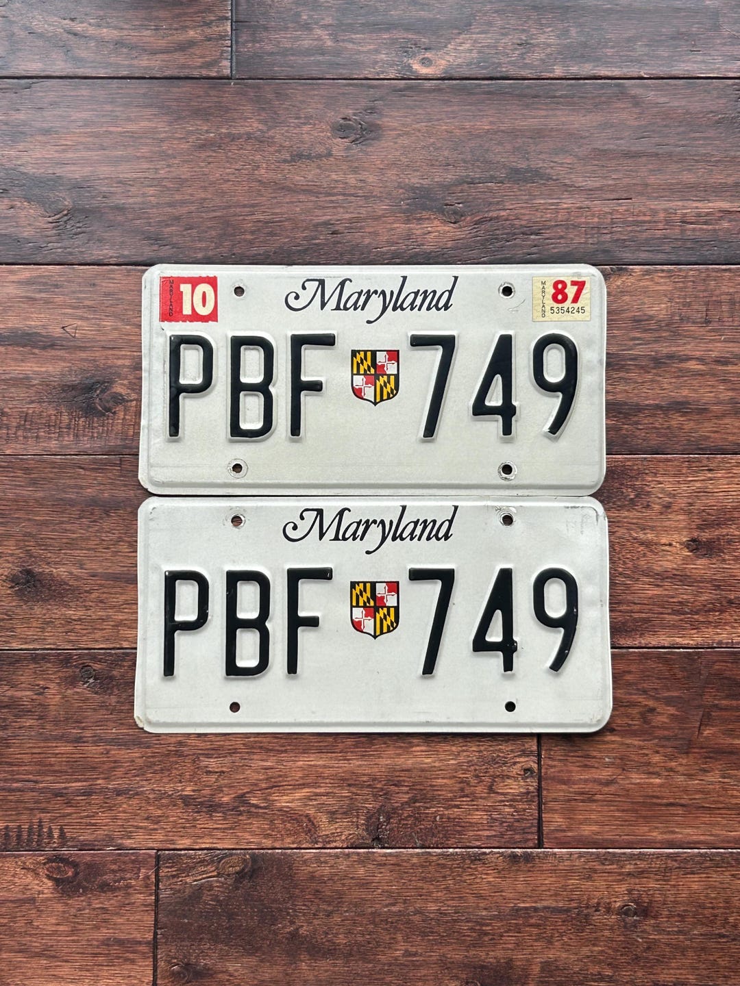 License Plate Maryland, Maryland License Plate Pair, Old Maryland ...