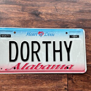 License Plate Alabama Vanity, Vanity License Plate Dorthy, Name License ...