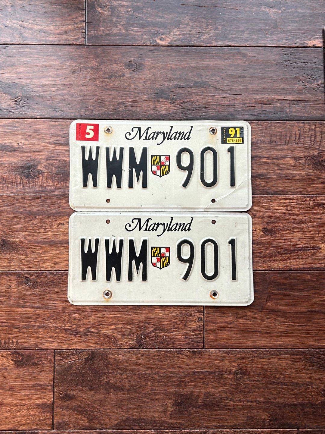 License Plate Maryland, Maryland License Plate Pair, Old Maryland ...