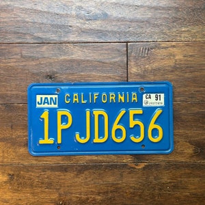 License Plate California 1980s Original, Vintage California License ...