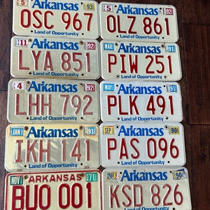 Arkansas Choice of License Plate, Pick Your Plate Arkansas License ...