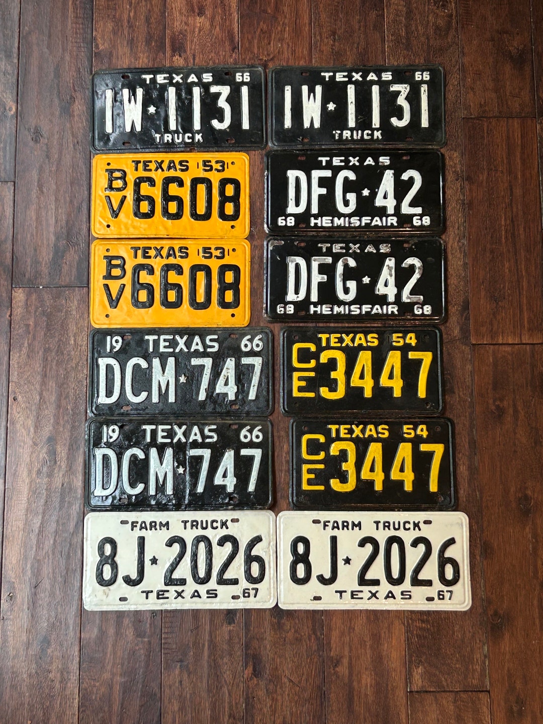 Texas License Plates Pairs 1966 1967, Texas License Plates, Not ...