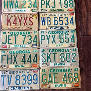 Georgia License Plates Your Choice, Vintage Georgia Worn Out License ...
