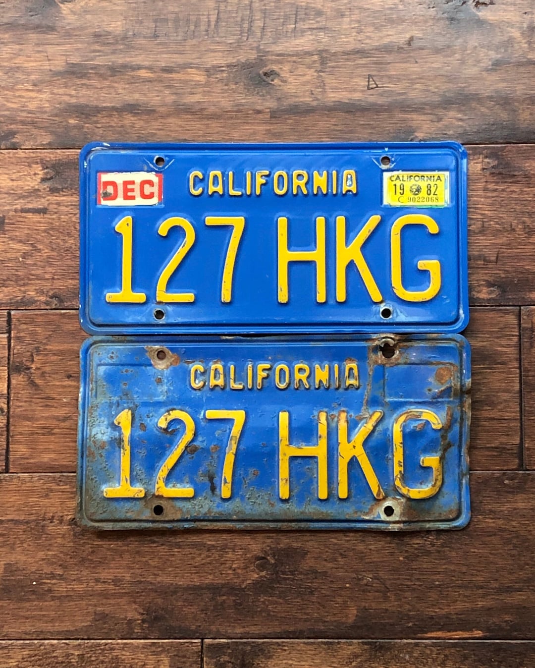 License Plate California Vintage 1982 Pair Blue, Vintage California ...