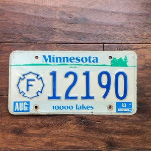 License Plate Minnesota Firefighter 1983, Firefighter License Plate ...