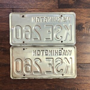 License Plate Washington Pair 1968 to 1981 Base Dmv Clear Yom ...