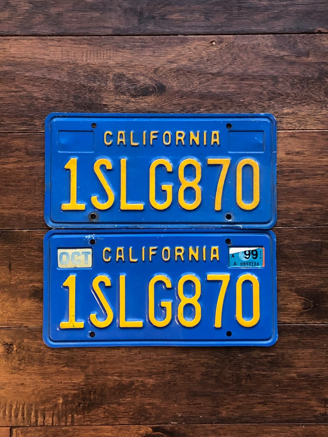 License Plate California Vintage 1999 Pair Blue, Vintage California ...