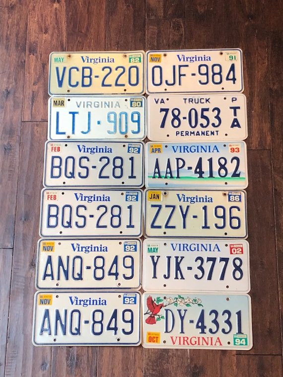 Virginia Choice of License Plate pick Your Plate License - Etsy