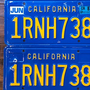License Plate California Vintage 1987 Pair Blue, Vintage California ...
