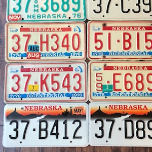 Nebraska License Plates Your Choice, Vintage Nebraska License Plates ...