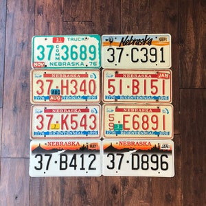 Nebraska License Plates Your Choice, Vintage Nebraska License Plates ...