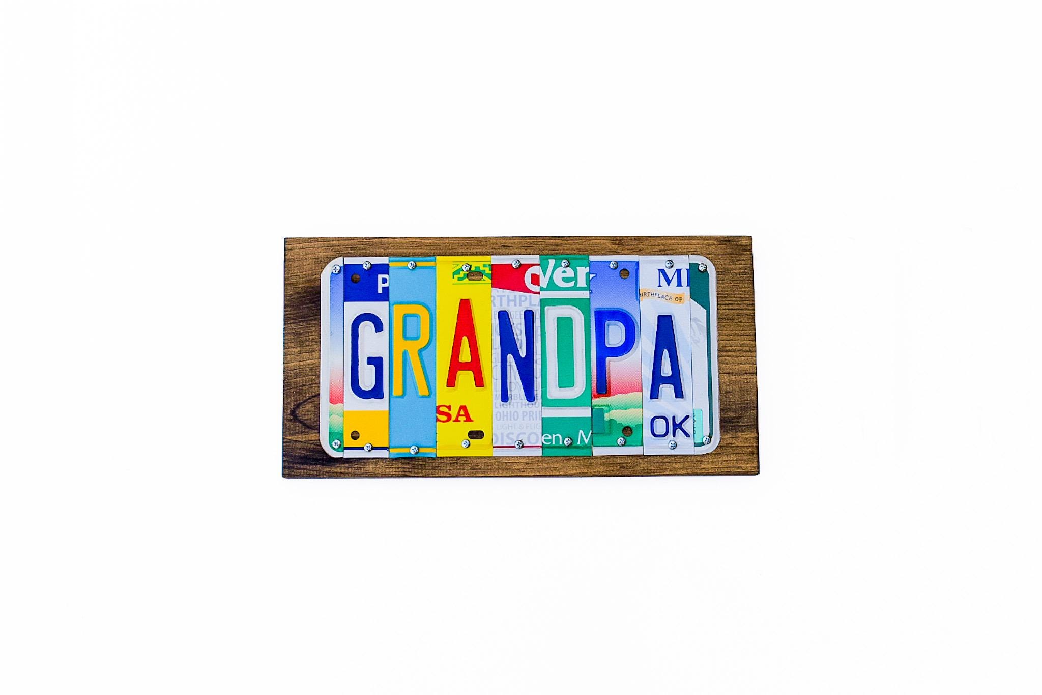 License Plate Sign, Grandpa Gift, Grandpa Sign, Grandpa's Birthday Gift ...