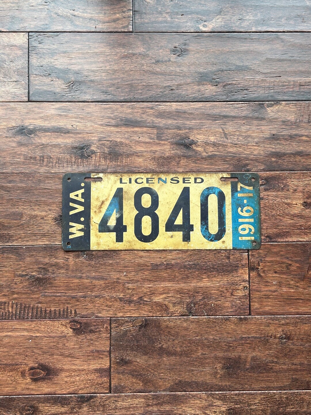 License Plates West Virginia 1916 1917, Vintage West Virginia License ...