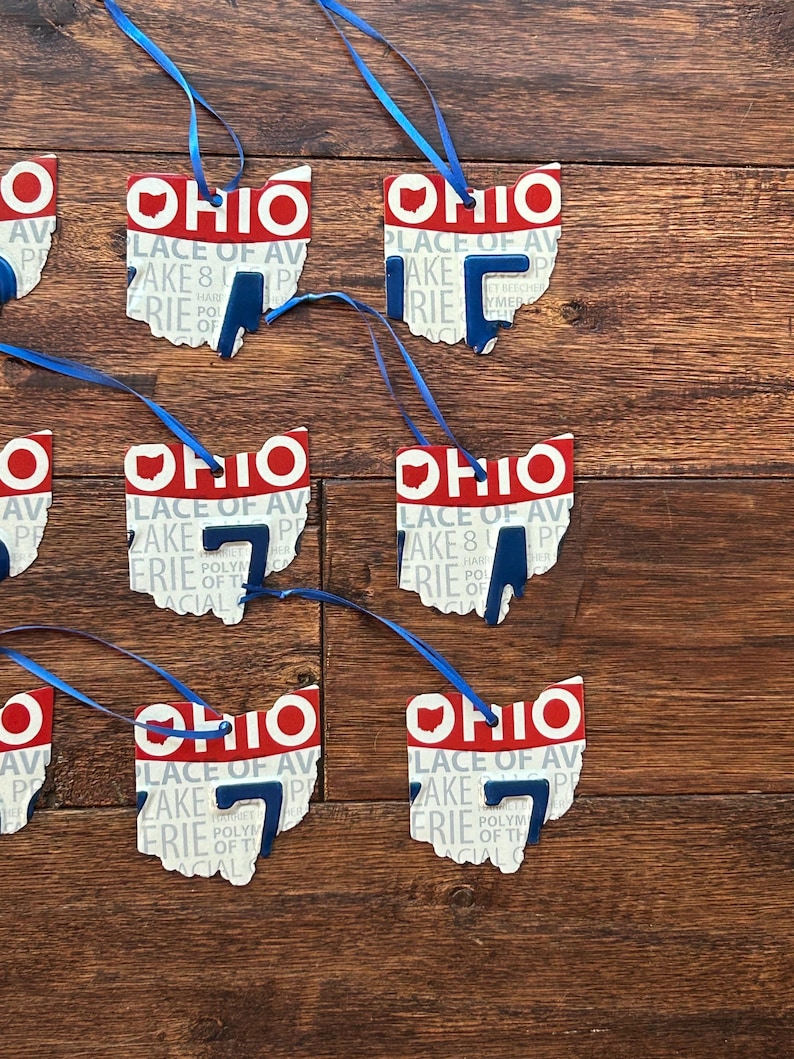 Ohio License Plate Ornament, Christmas Ornament, Ohio Shape License ...
