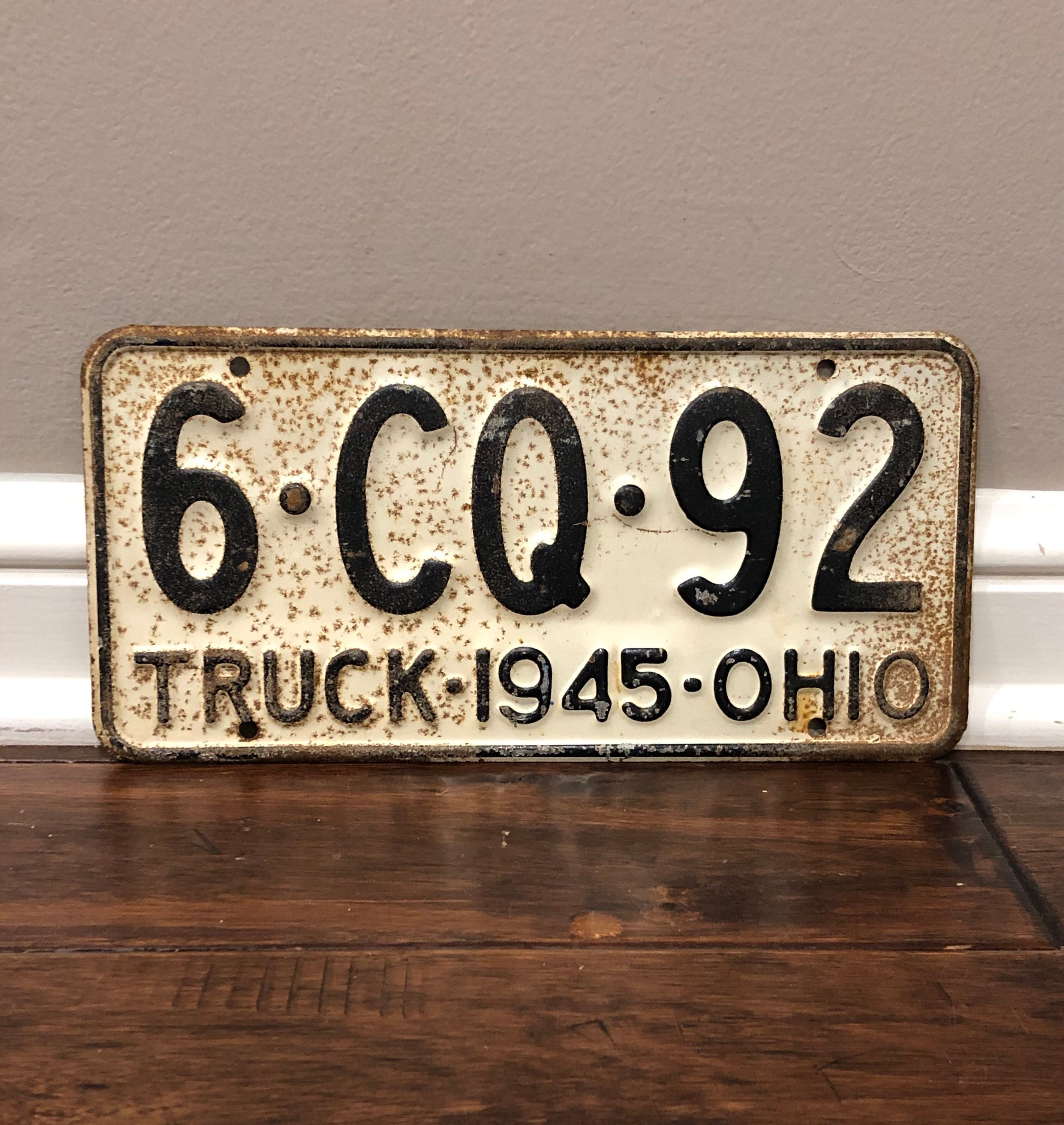 License Plate Ohio Truck 1945 vintage Ohio License Plate | Etsy