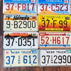 Nebraska License Plates Your Choice, Vintage Nebraska License Plates ...