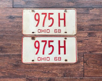 License Plate Pair Ohio 1968, Vintage License Plates, License Plate ...