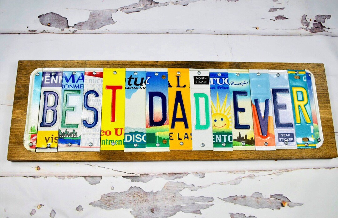 Father's Day Gift Unique License Plate Signs Best Dad - Etsy