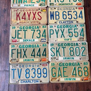 Georgia License Plates Your Choice, Vintage Georgia Worn Out License ...