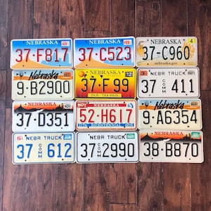 Nebraska License Plates Your Choice, Vintage Nebraska License Plates ...