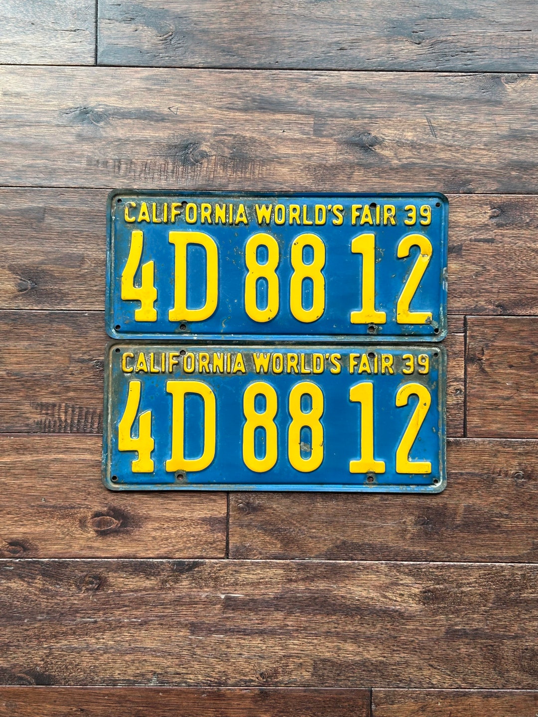 License Plate California 1937 Pair, 1937 California License Plate Pair ...