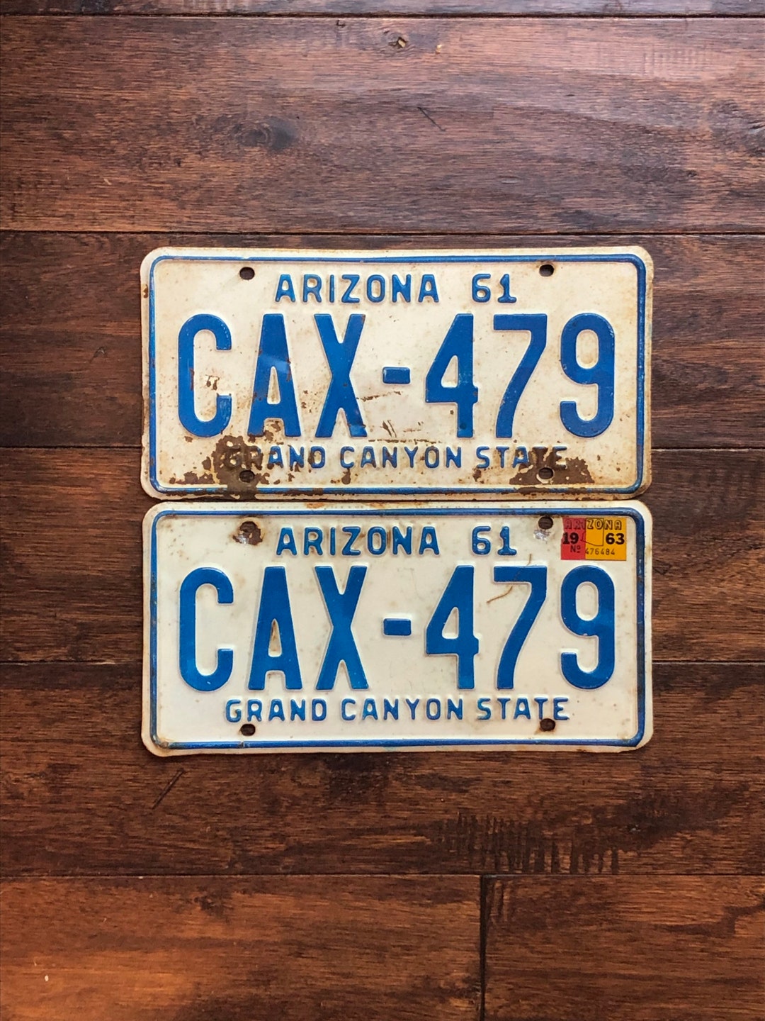 Arizona License Plate Pair 1961, Vintage Az License Plate Pair, Old ...