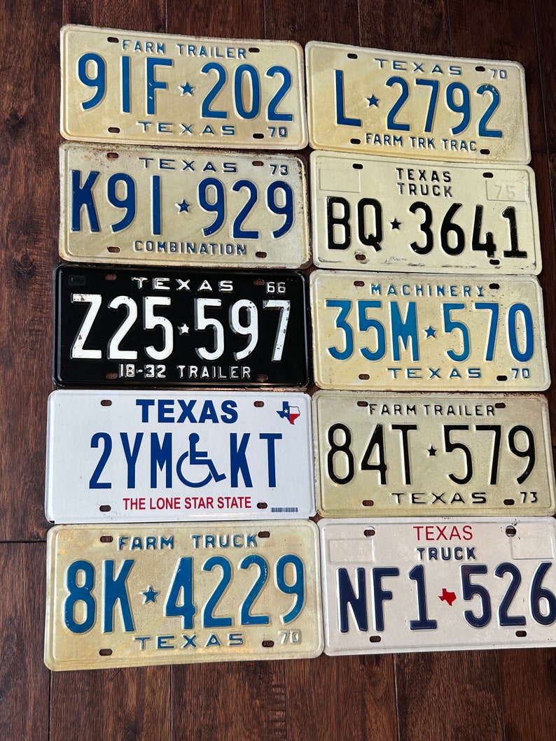 Texas License Plates Your Choice, Vintage Texas License Plates, 1966 ...