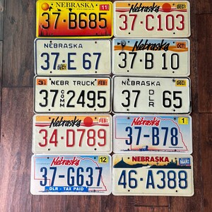 Nebraska License Plates Your Choice, Vintage Nebraska License Plates ...