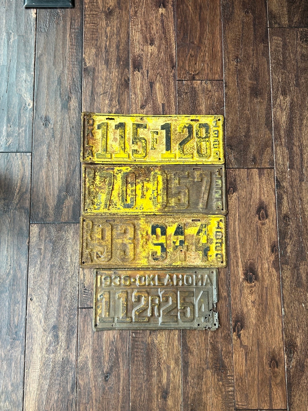 License Plates Your Choice, Rusty License Plates, Oklahoma Vintage ...