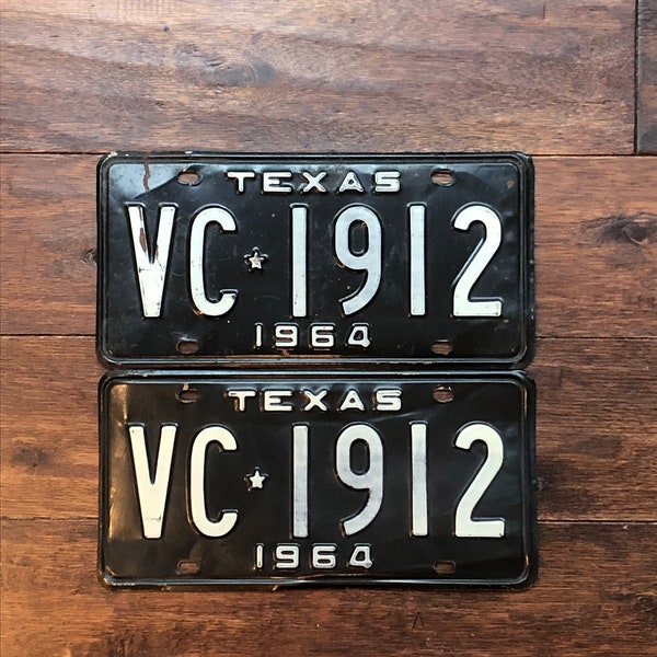 1964 Texas License Plates - Etsy