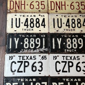 Texas License Plates Pairs 1965 1968, Texas License Plates, Not ...