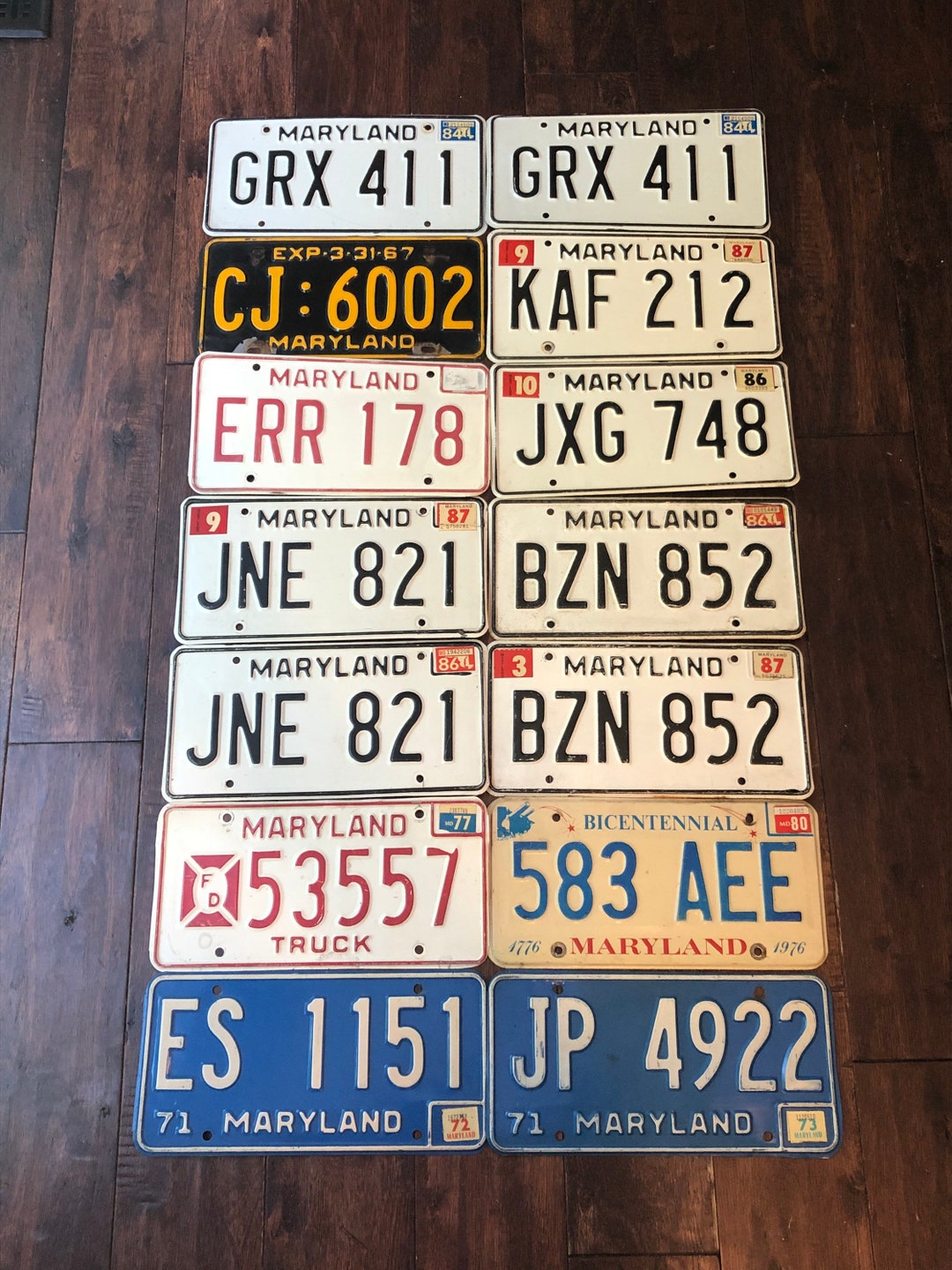 Maryland License Plates Your Choice, Vintage Maryland License Plates ...