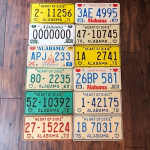 Alabama License Plates Your Choice, Vintage Alabama License Plates 1969 ...