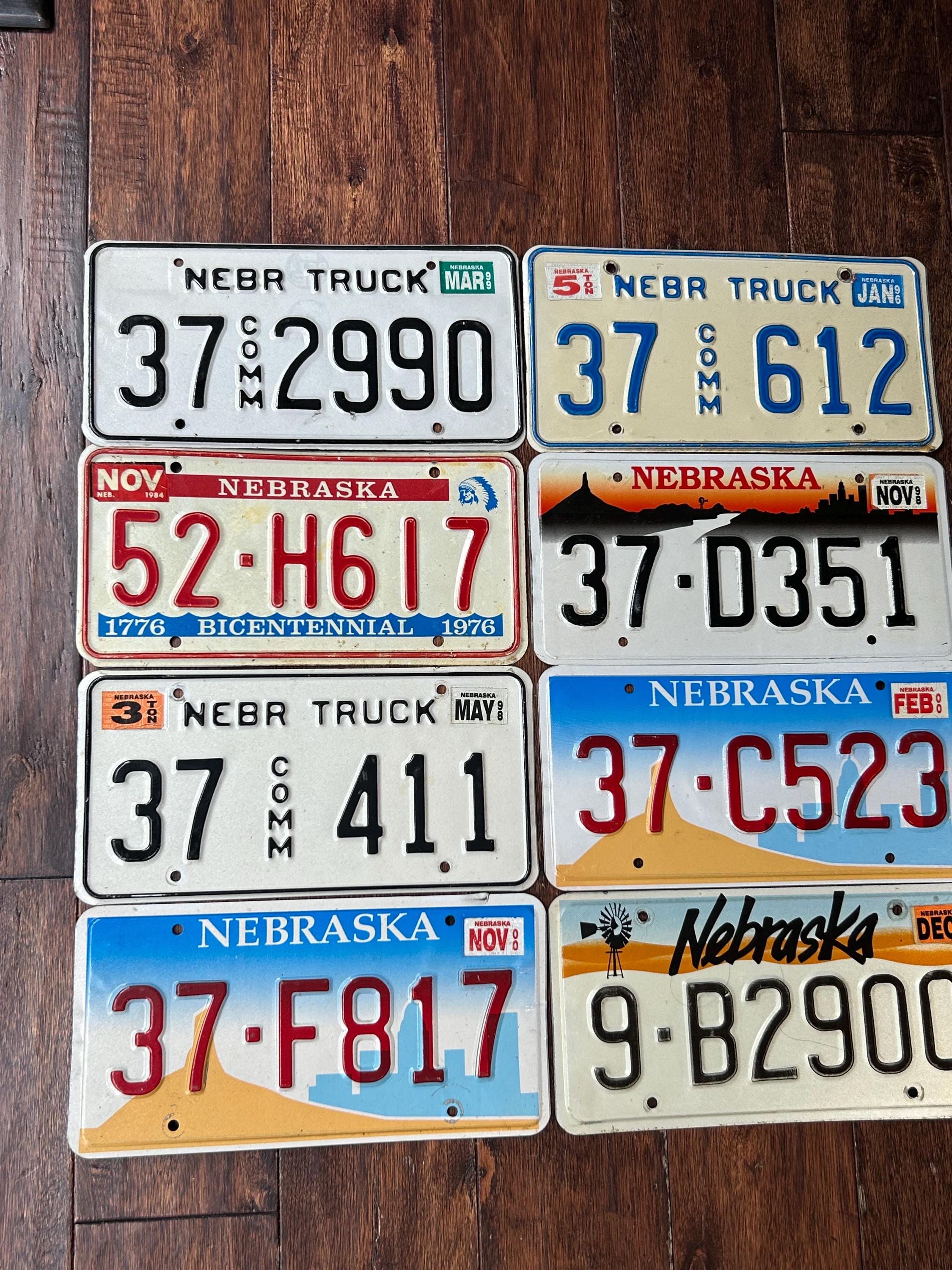 Nebraska License Plates Your Choice, Vintage Nebraska License Plates ...