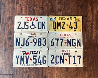Texas License Plates Your Choice, Vintage Texas License Plates, 1971 ...
