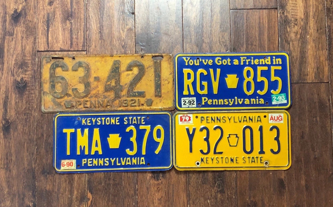 License Plate Choice Rusty Worn Out Pennsylvania, 1921 1979 1990 1993 ...