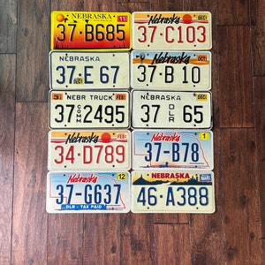 Nebraska License Plates Your Choice, Vintage Nebraska License Plates ...