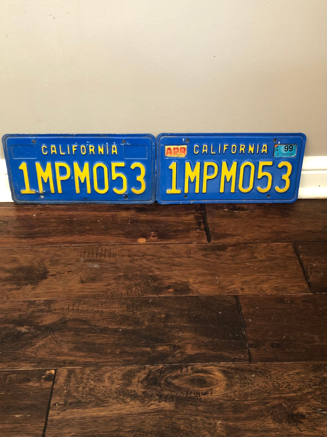 License Plate California Vintage 1980’s Pair Blue, Vintage California ...