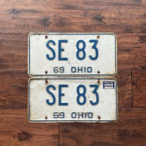 License Plate Pair Ohio 1969, Vintage License Plates, License Plate ...