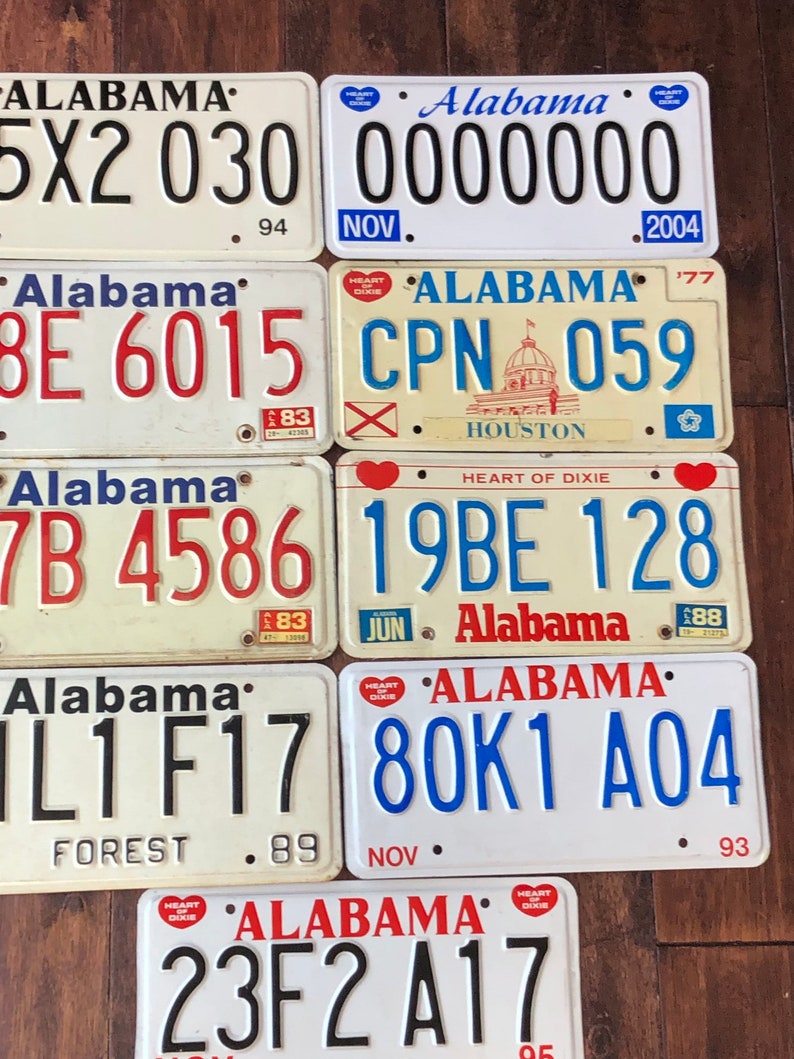 Alabama License Plates Your Choice, Vintage Alabama License Plates 1977 ...