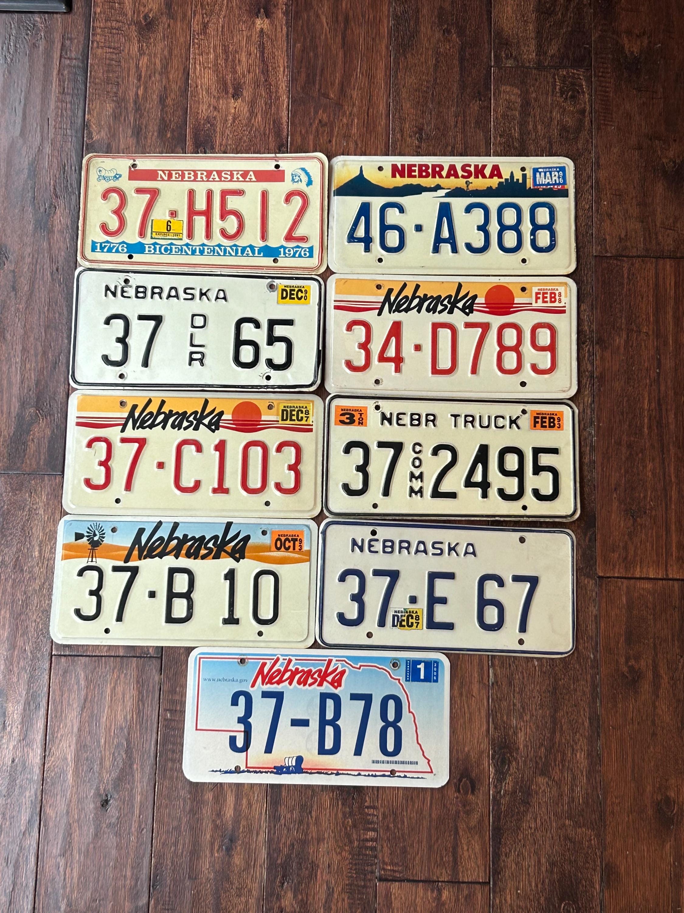 Nebraska License Plates Your Choice, Vintage Nebraska License Plates ...